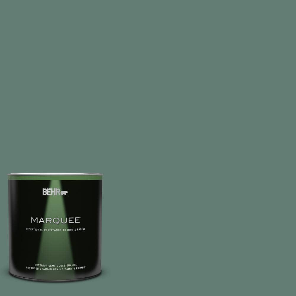 BEHR MARQUEE 1 qt. #S430-6 Forest Edge Semi-Gloss Enamel Exterior Paint ...