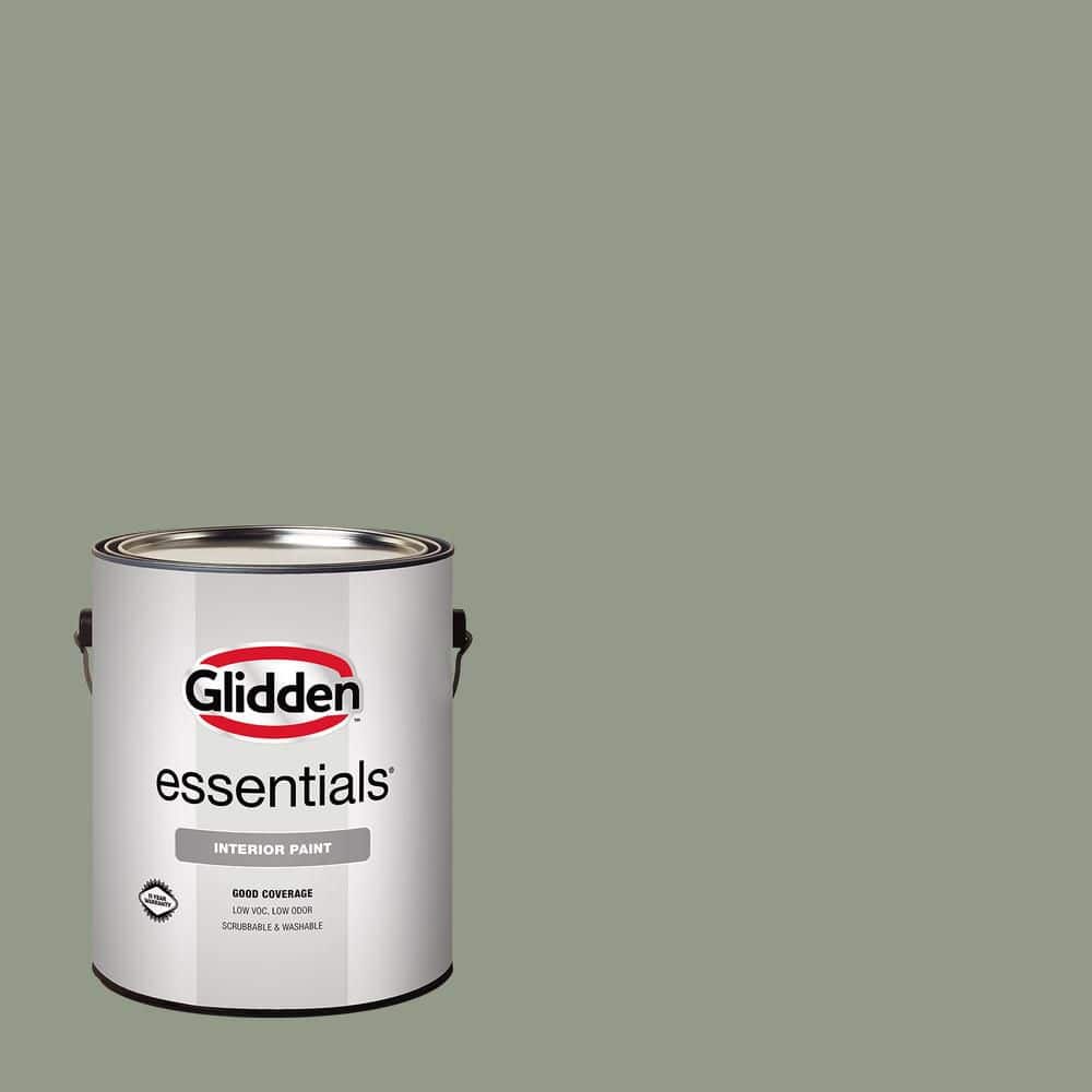 Glidden Essentials 1 gal. PPG1128-5 Green Tea Leaf Semi-Gloss Interior ...