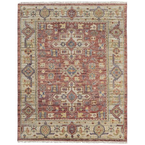 HomeRoots 3 ft. x 5 ft. Ivory, Red, Gold Oriental Area Rug 2000567144 ...