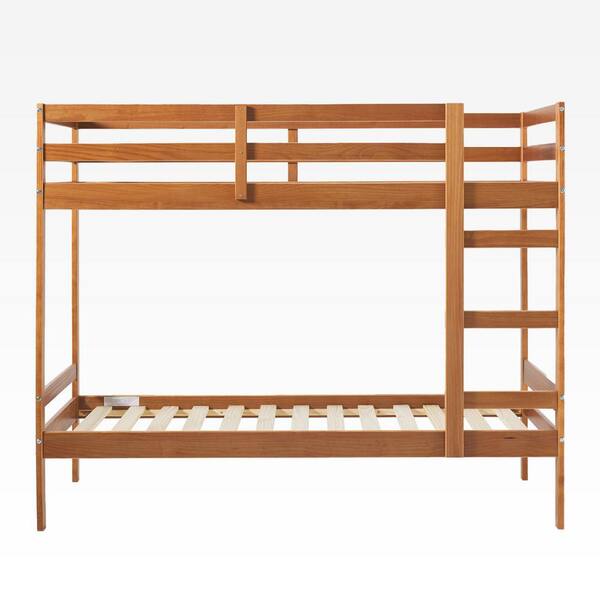 Welwick Designs Caramel Twin Over Twin Modern Wood Bunk Bed HD9944 ... Welwick Designs Caramel Twin Over Twin Modern Wood Bunk Bed HD9944 ...