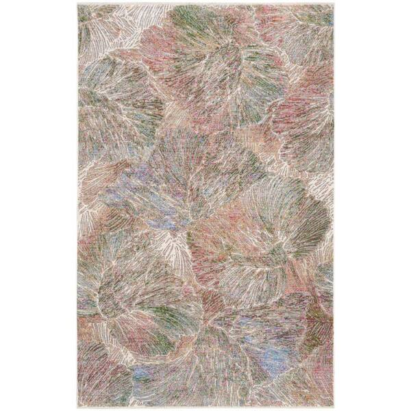 Nourison Quaint Harmony Sage Multicolor 5 ft. x 8 ft. Palmette ...