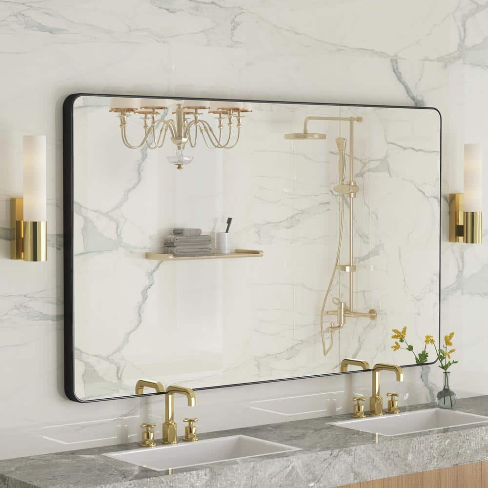 Hpeytaire 60 in. W x 36 in. H Seamless Rectangle Rounded Frame Wall ...
