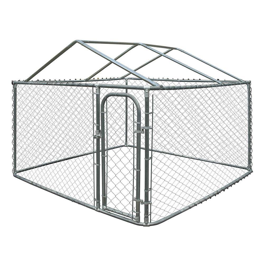 ALEKO 6 Ft H X 7 5 Ft W X 7 5 Ft L Dog Kennel With Roof Frame