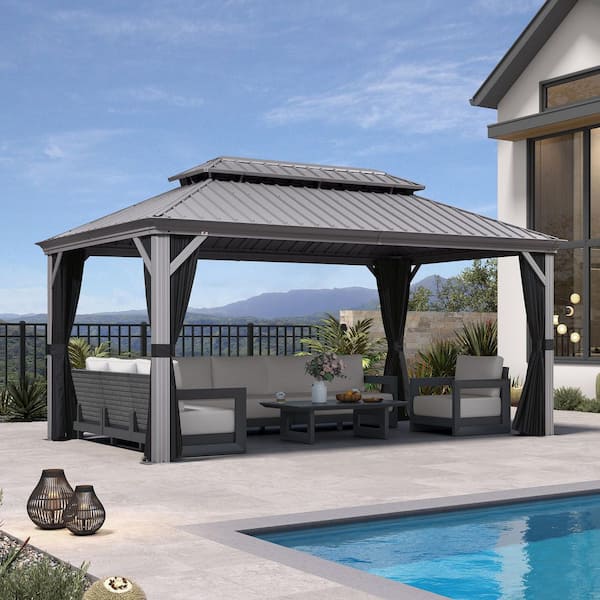Reviews for PURPLE LEAF 10 ft. x 16 ft. Luxury Patio Outdoor Gazebo for ...