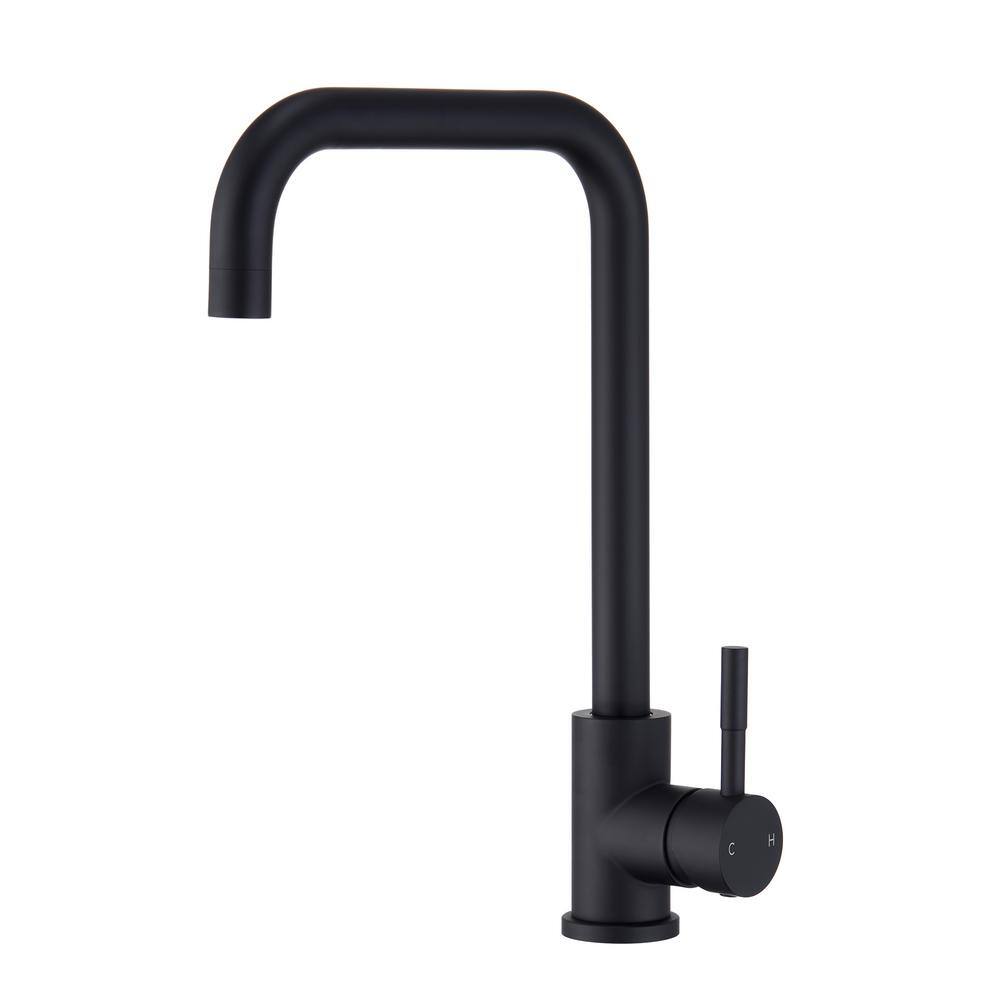 Mondawe High Arc Single Handle Deck Mount Standard Kitchen Faucet in ...