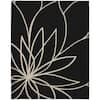 Garland Rug Grand Floral Black/Ivory 8 ft. x 10 ft. Area Rug ...
