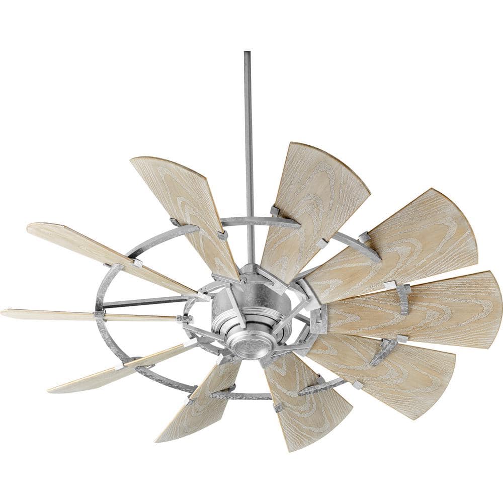 Quorum INTERNATIONAL Windmill 52 in. Indoor/Outdoor Galvanized Ceiling ...