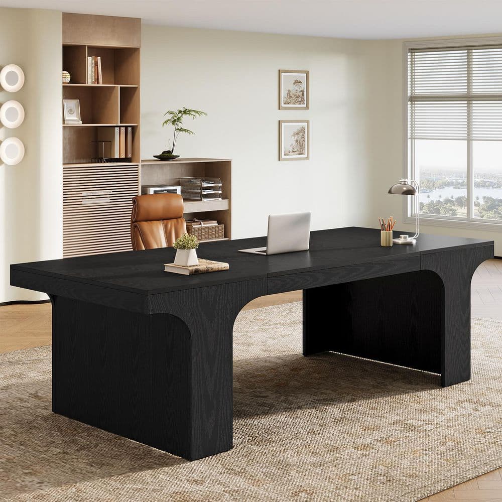 BYBLIGHT Moronia 70.9 in. Minimalist Computer Desk with Stable Sled ...