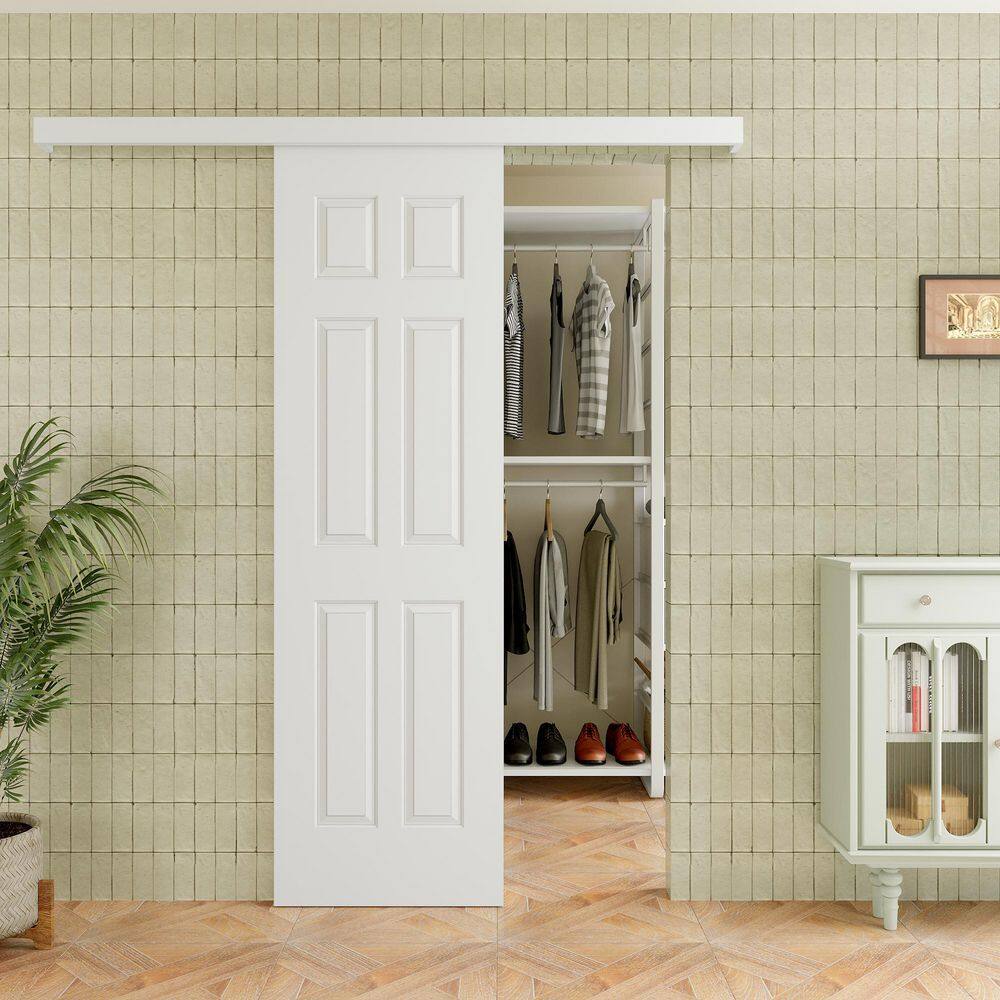 Reviews for ARK DESIGN 24 in. x 80 in. Hidden Track Style 6 Panel White ...