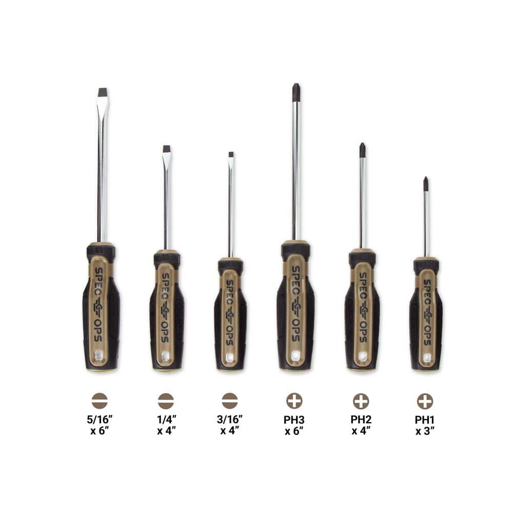 SPEC OPS Screwdriver Set, Phillips and Slotted, Magnetic Tip, Cr-Mo ...