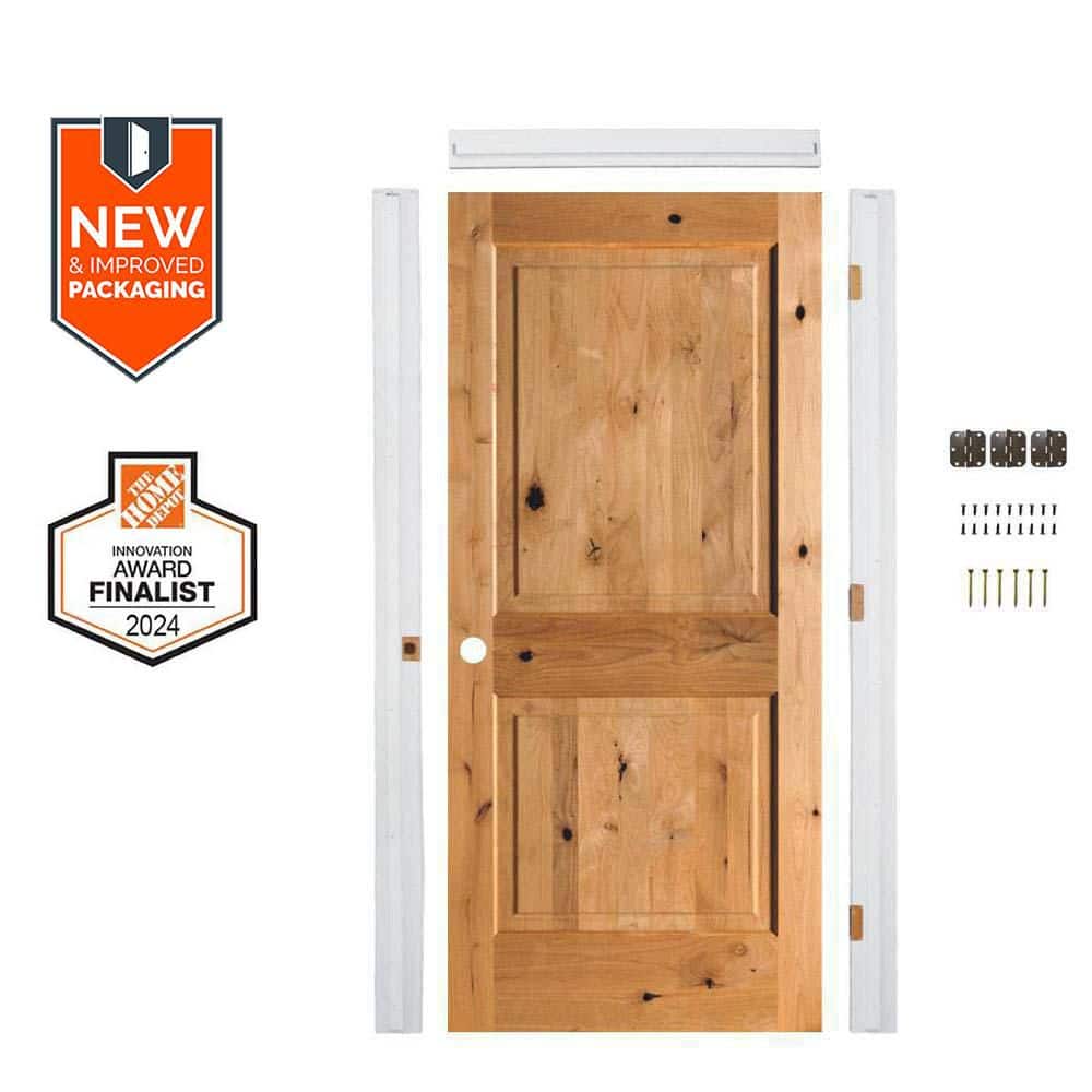 Krosswood Doors 36in.x80in. Knotty Alder Sq. Top Right-Hand Clear Stain ...