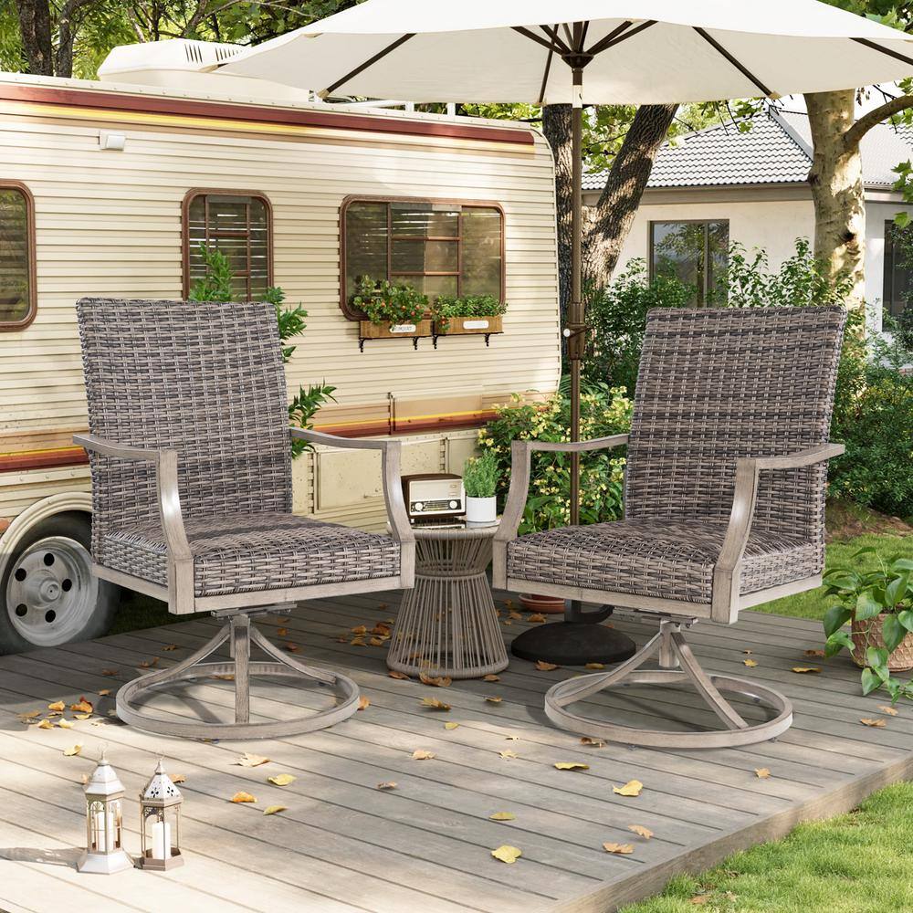 Modern Patio Chairs Set Of 2 Ulax Furniture Patio Rattan Indoor Outdoor ...