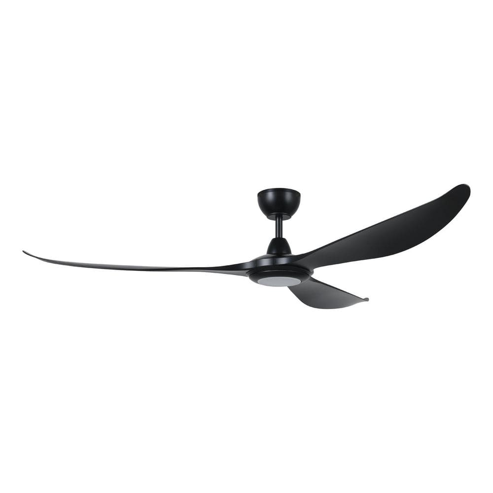 Eglo Mission Bay 72 in. Outdoor Black Ceiling Fan with Warm White ...
