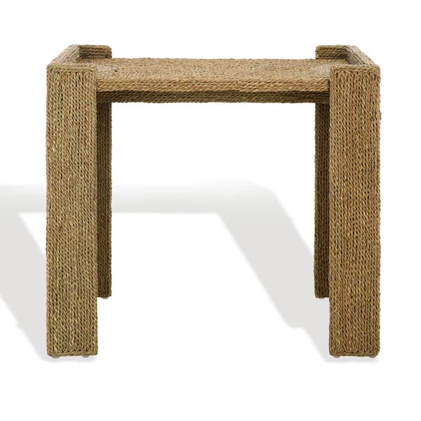 SAFAVIEH Wynima 24 in. Natural Square Sea Grass End Table CWK2008B ...