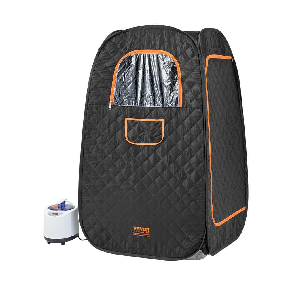 VEVOR Compact Portable Steam Sauna Tent 1-Person Indoor Metal Frame ...