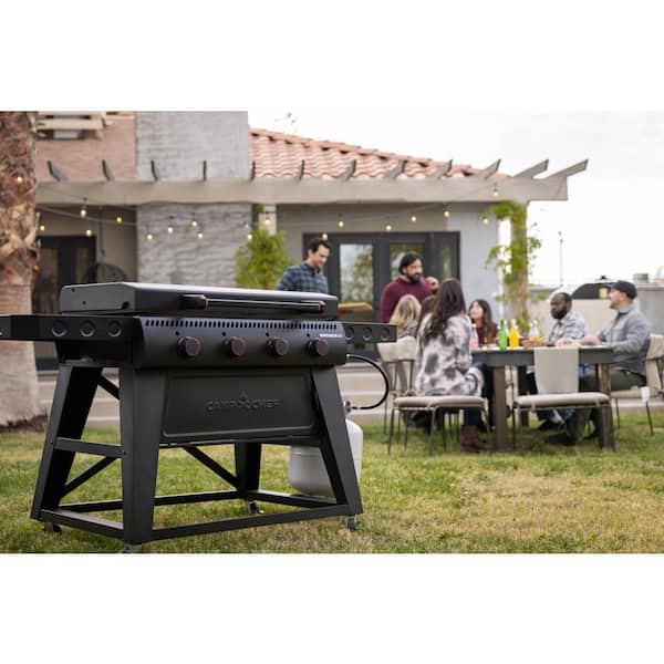 Camp Chef Gridiron 36 Flat Top 4-Burner Propane Griddle Grill in Black ...
