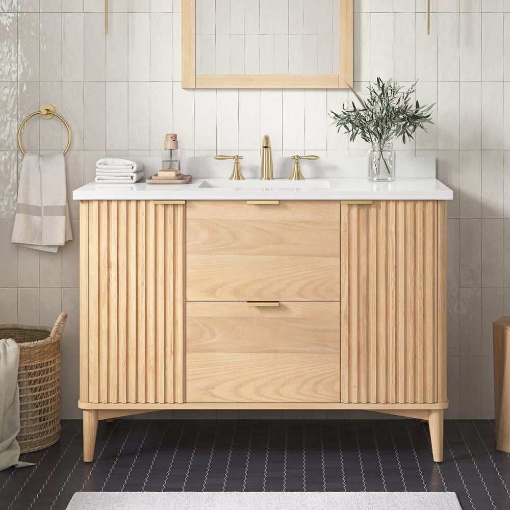 OVE Decors Gabi 48 in. Single Sink Freestanding Rustic Ash Bath Vanity ...