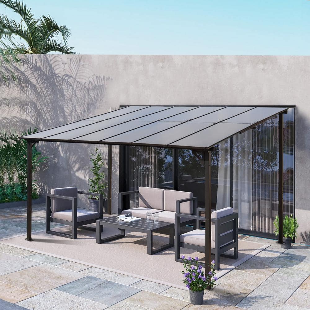 unique choice 12 ft. x 10 ft. Outdoor Steel Hard Top Pergola with Canopy, Grey HDXFPG-1210 - The ...