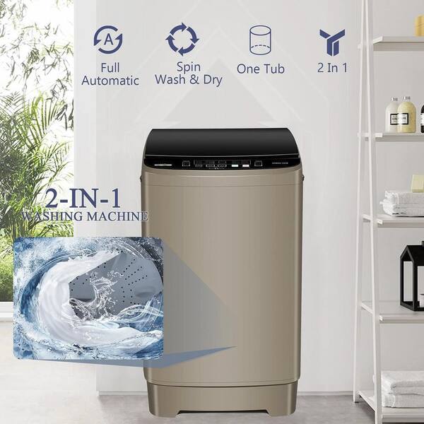 JEREMY CASS 1.38 cu.ft. 17.7 lbs. Full Automatic Smart Home Top Load Washer Washing Machine w Drain Pump 10 Wash Program in Gold FLGJRA122303 The Home Depot