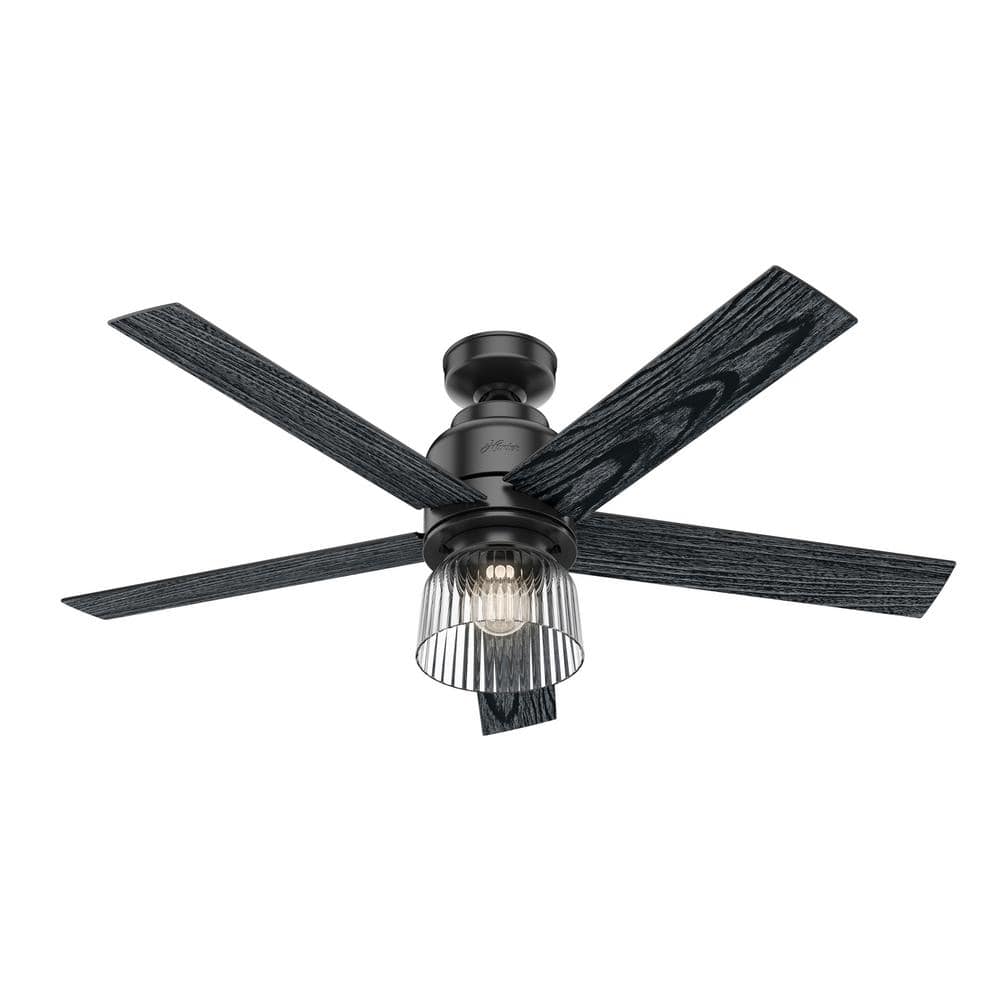 Hunter Grove Park 52 in. Indoor Matte Black Ceiling Fan with Light Kit ...