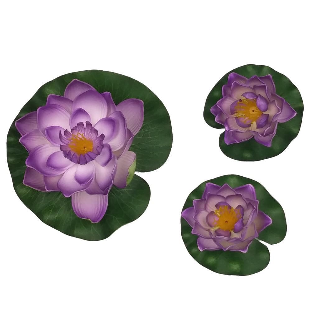 Pond Floaters Decorative Floating Artificial Purple Lotus Water Lilies ...