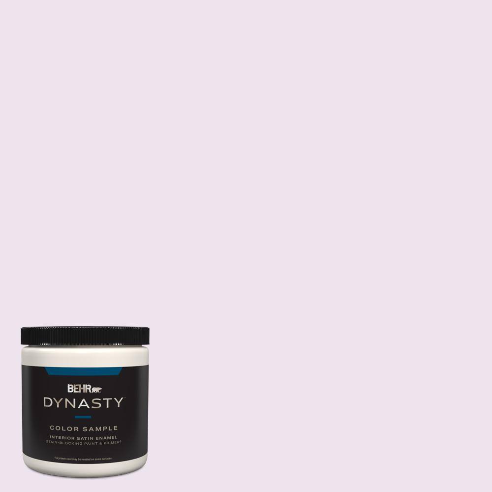 BEHR DYNASTY 8 oz. #670A-1 Quartz Pink Satin Enamel Stain-Blocking ...