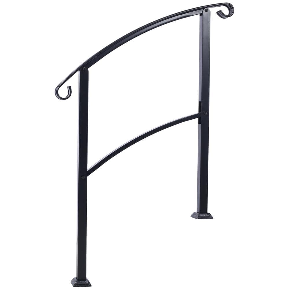 HOMEIBRO 37 in. Steel Handrail for Outdoor Steps SF-L-FS-226 - The Home ...