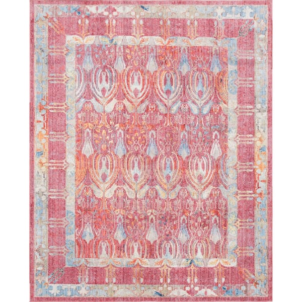 Unique Loom Brighton Williamsburg Red 8 ft. x 10 ft. Area Rug 3143213 ...