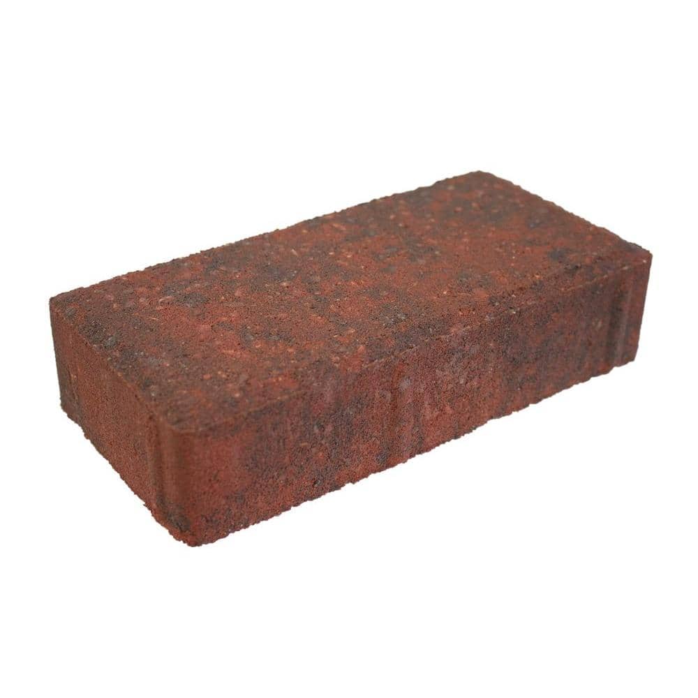 Oldcastle 8 in. x 4 in. x 1.75 in. Red/Charcoal Concrete Holland Paver ...