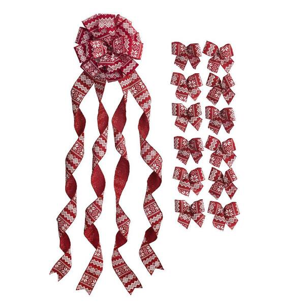 NEW TRADITIONS SIMPLIFY YOUR HOLIDAY Red and White Large Ribbon ...