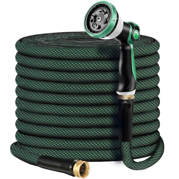 KOTTO 3/4 in. x 150 ft. Lightweight No-Kink Flexible, 10 Spray Nozzles ...