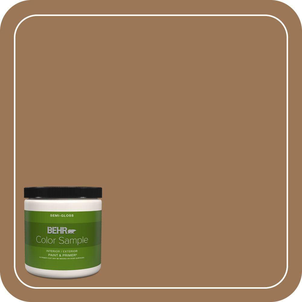 BEHR PREMIUM PLUS 8 oz. #PPU4-02 Coco Rum Semi-Gloss Interior/Exterior ...