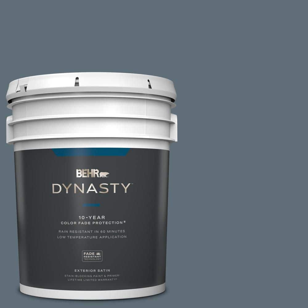 BEHR DYNASTY 5 gal. #N480-6 NYPD Satin Enamel Exterior Stain-Blocking ...