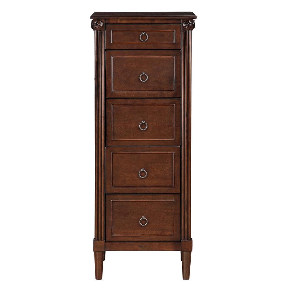 Furniture of America Elani 5-Drawer Espresso Chest of Drawers (46.5 in ...