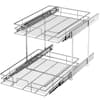 HOMLUX 2-Tier 17 in. W x 21 in. D Silver Metal Individual Pull Out ...