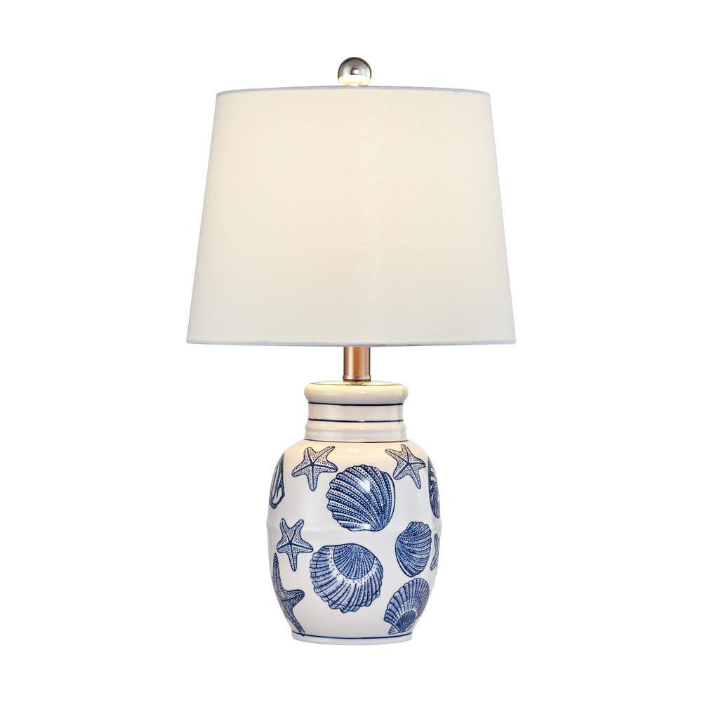 Maxax Sacramento 19 .75 in. Blue/White Table Lamp T75-BW-S - The Home Depot