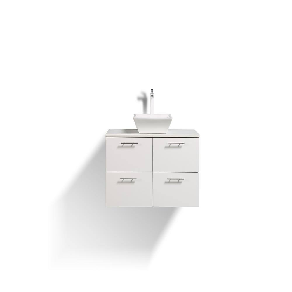Eviva Luxury 40 in. W x 20 in. D Vanity in White with Vanity Top in ...