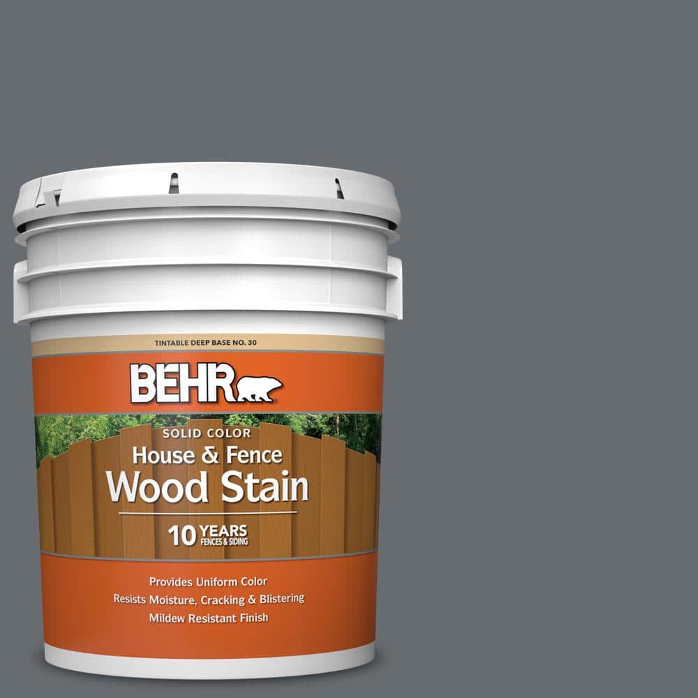 BEHR 5 gal. #770F-5 Dark Ash Solid Color House and Fence Exterior Wood ...