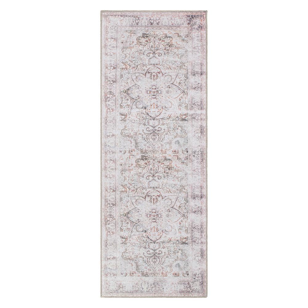 World Rug Gallery Bohemian Distressed Vintage Machine Washable 2'6"x10 ...