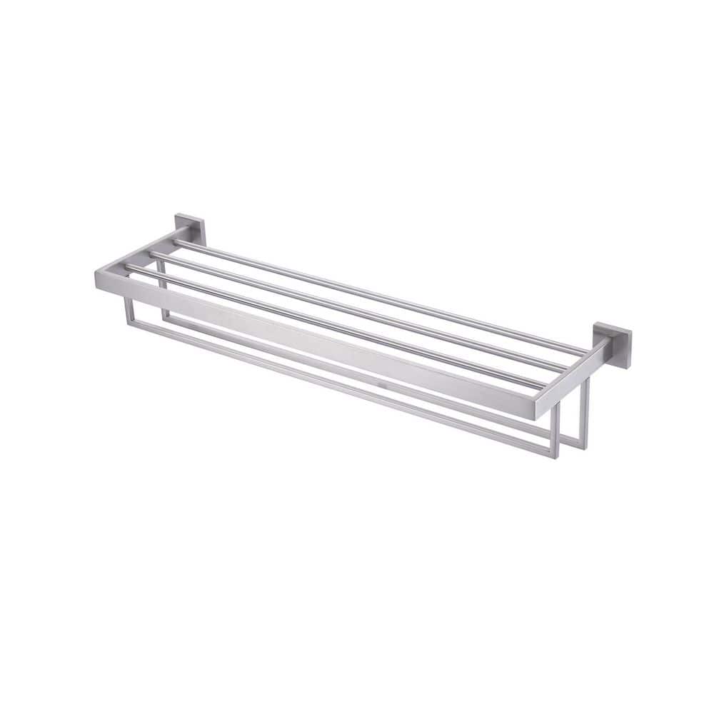 WOWOW 32 in. Stainless Steel Wall Mounted Double Towel Bar in Brushed Nickel 4050101-32 - The ...