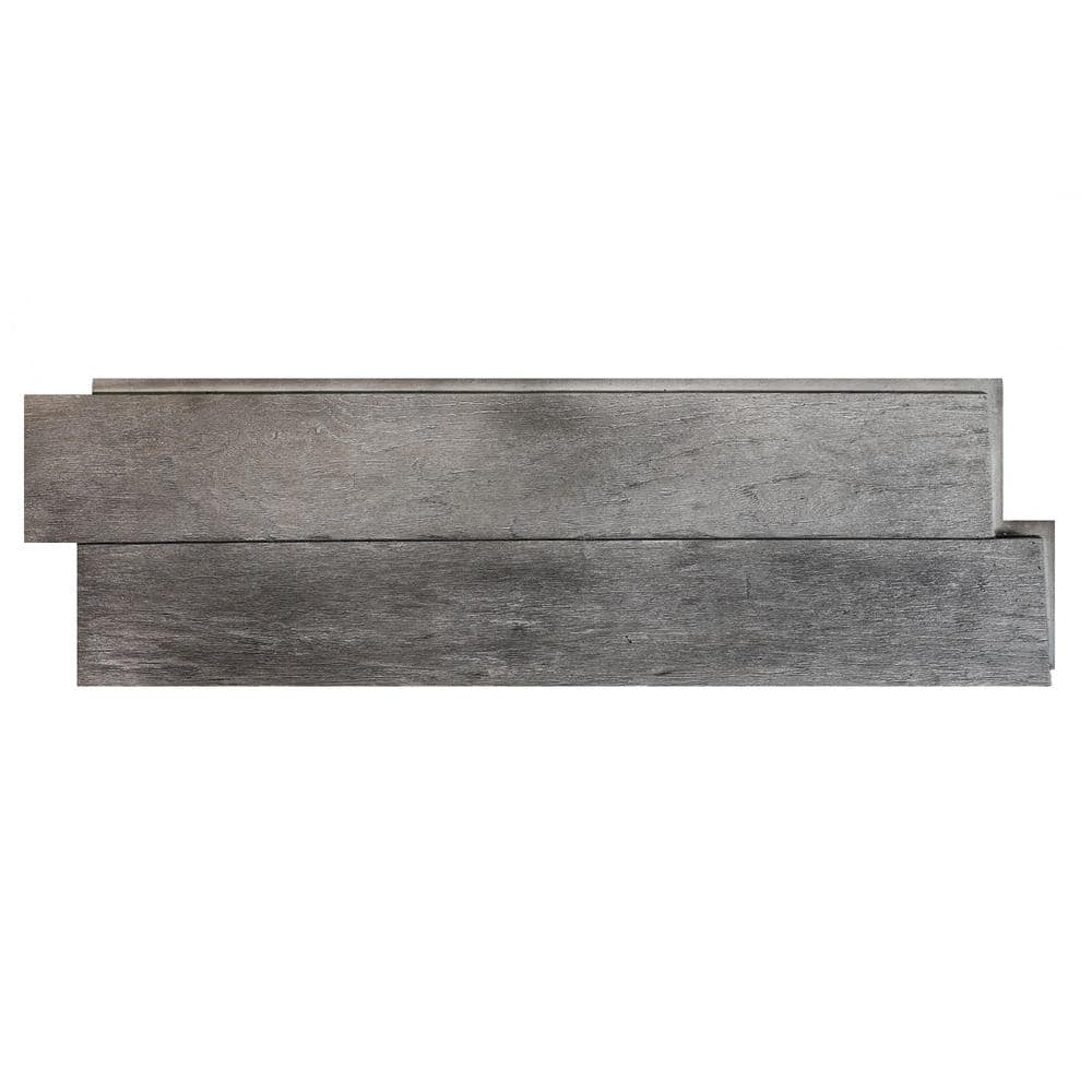 GenStone 12 in. x 39 in. Barnwood Ash Faux Wood Composite Siding RCWGB ...