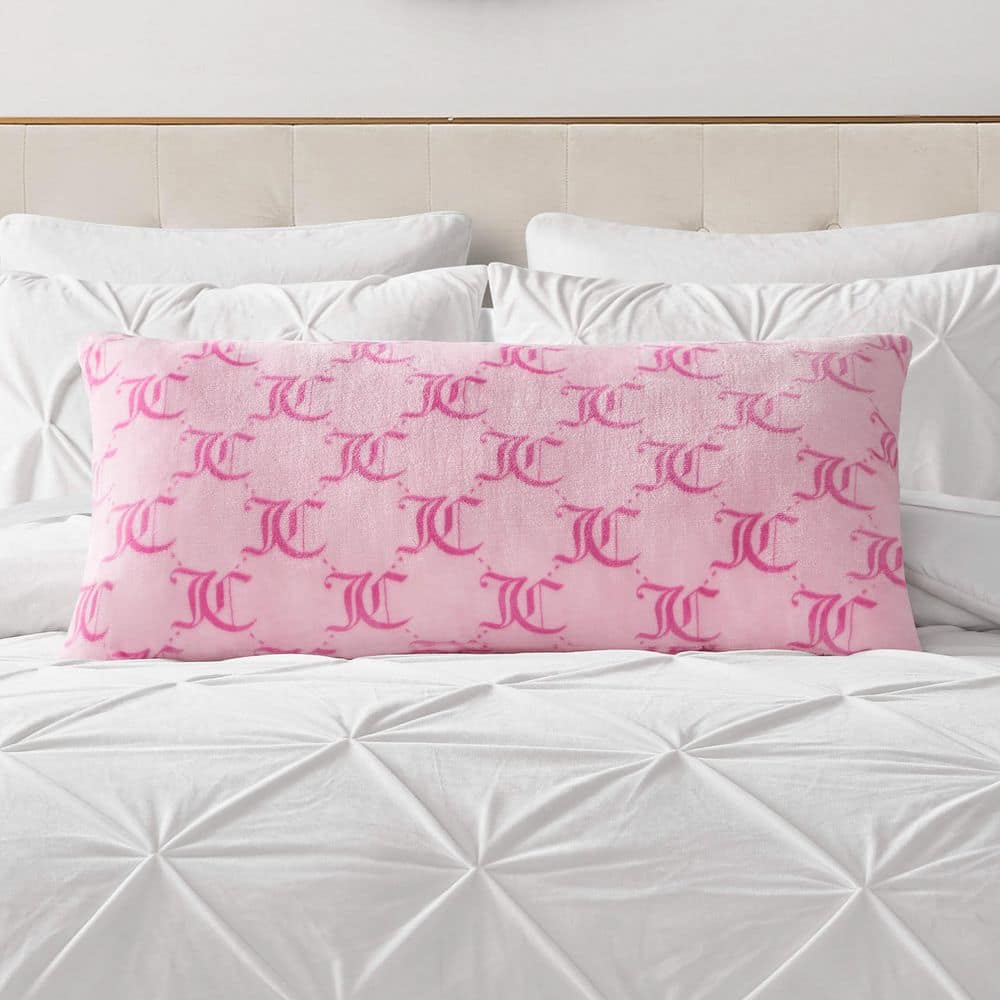 JUICY COUTURE Lockup Lattice Light Pink Plush Polyester 18 in. x 36 in ...