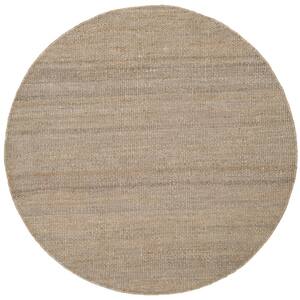 SAFAVIEH Natural Fiber Green 6 ft. x 6 ft. Round Solid Area Rug NF368G ...