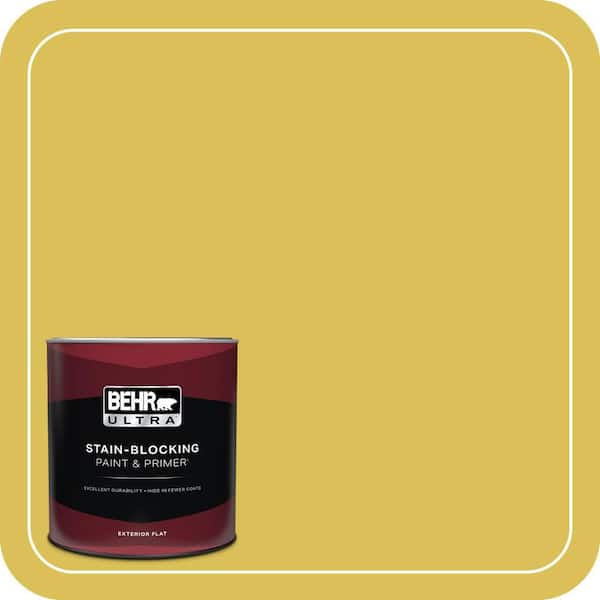 BEHR ULTRA 1 qt. #P320-6A Flustered Mustard Flat Exterior Paint ...