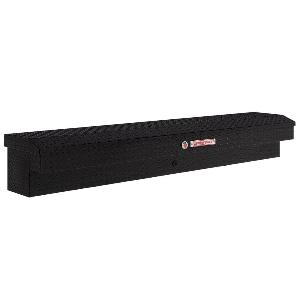 Weather Guard 87.25 in. Gloss Black Aluminum Long Lo-Side Truck Tool ...