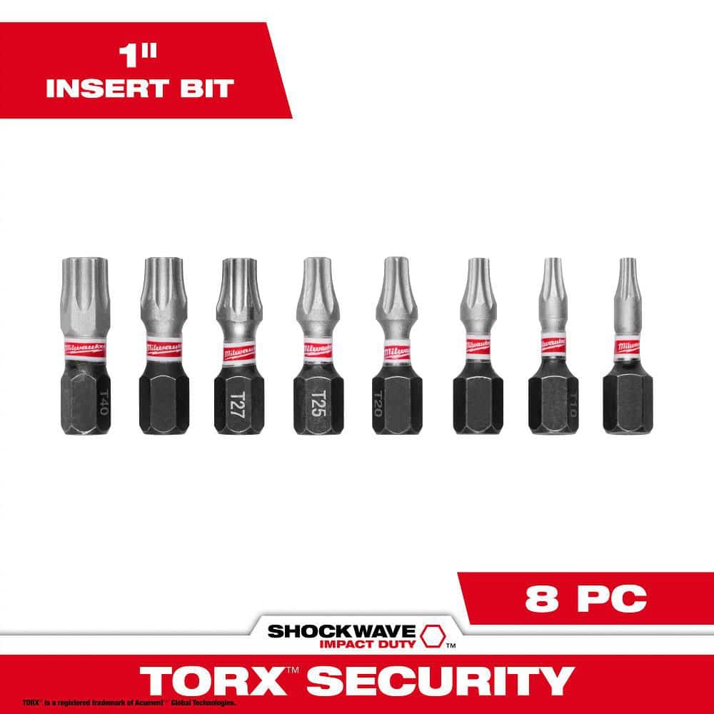 Milwaukee SHOCKWAVE Impact Duty Alloy Steel Torx Security Screw Driver ...
