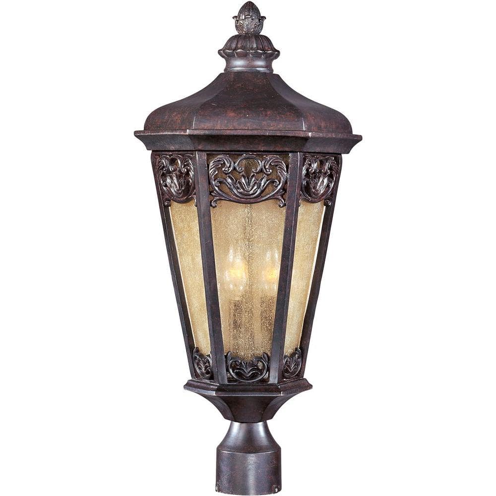 Maxim Lighting Lexington Vivex 3-Light Colonial Umber Outdoor Pole/Post ...