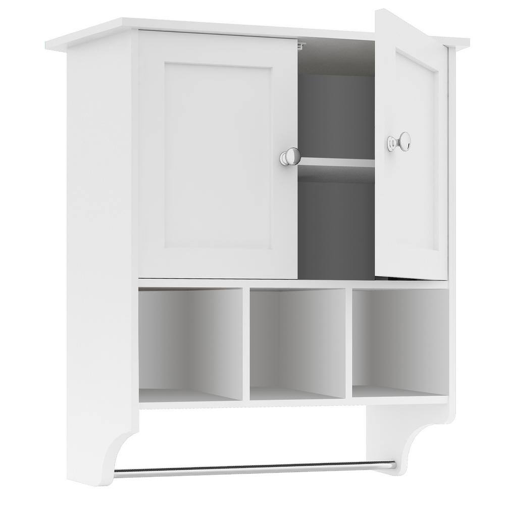 XUJMK Modern 28 in. W x 24 in. D x 8 in. H Bathroom Storage Wall Cabinets with Towel Bar for ...