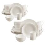 Home Decorators Collection Kempton 32-Piece White Stoneware Dinnerware ...