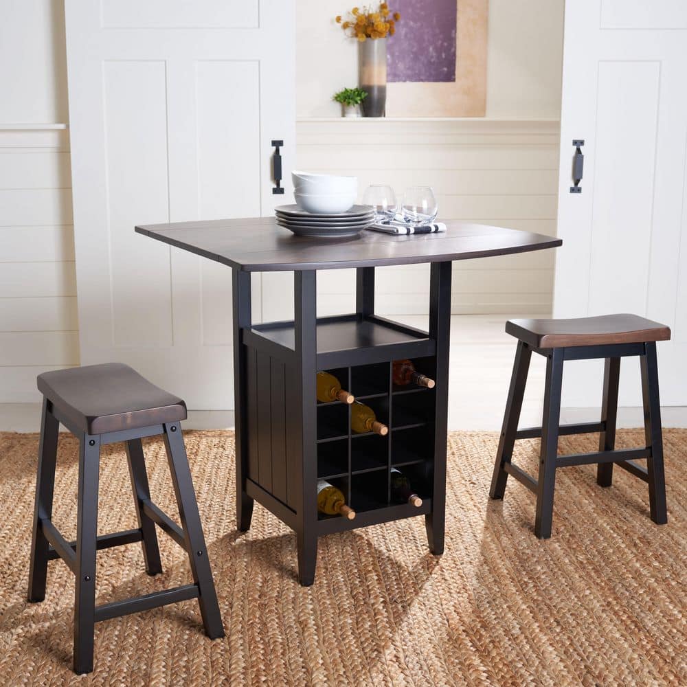SAFAVIEH Casey 3-piece Dark Espresso Bar Table Set AMH8504B - The Home ...